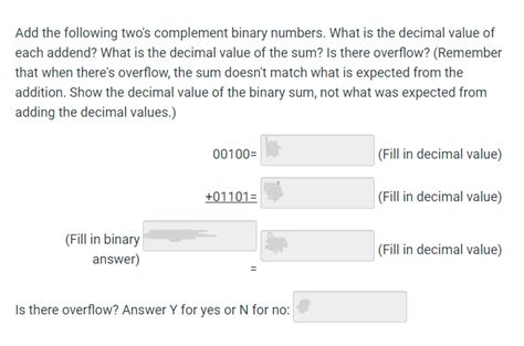 Solved Add The Following Twos Complement Binary Numbers