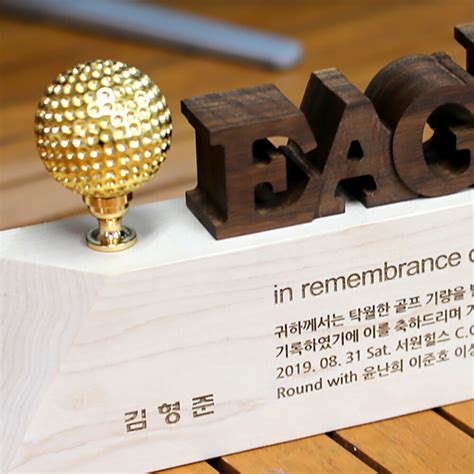 골프 이글 싱글 홀인원 트로피 원목 기념패 Ttr06