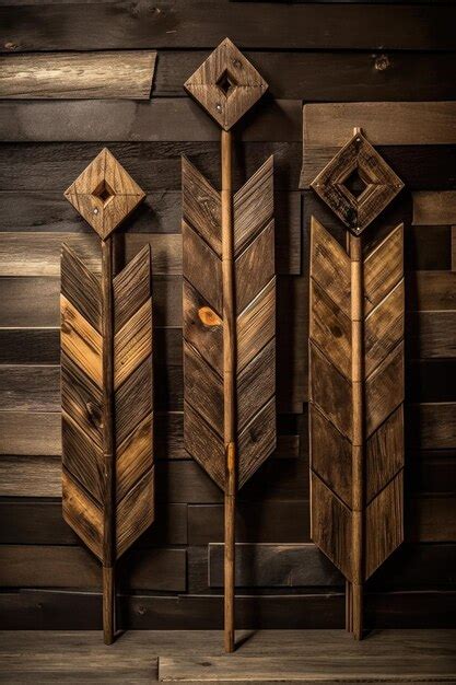 Premium Ai Image Rustic Wooden Arrows Pointing In Various Directions