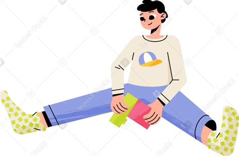앉아있는 소년 Png Svg
