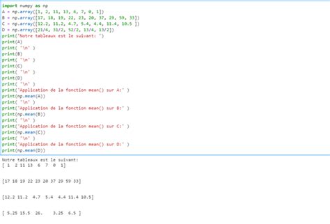 Tutoriel Python Numpy Les Fonctions Statistiques Tutoriel Python