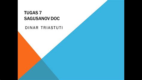 Tugas 7 Sagusanov Doc Youtube