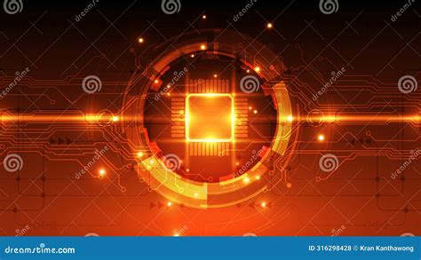Abstract Technology Chip Processor Background Circuit Board And Code Illustration Blue