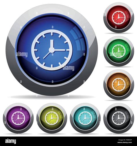 Set Of Round Glossy Clock Buttons Arranged Layer Structure Stock Vector Image Art Alamy