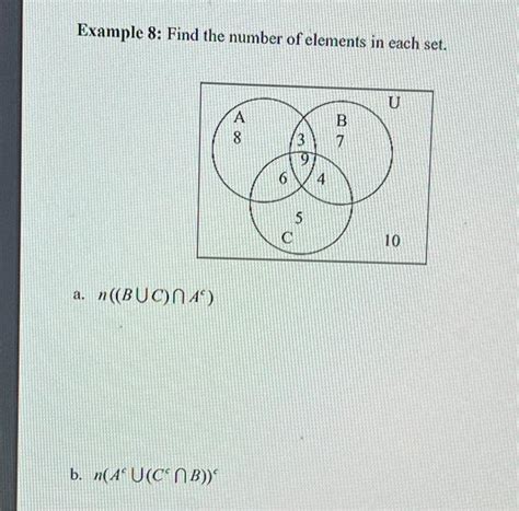 Solved Example Find The Number Of Elements In Each Set Chegg