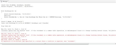 For Sql Server Dba And Developer Incorrect Syntax Near The Keyword With If This Statement Is A