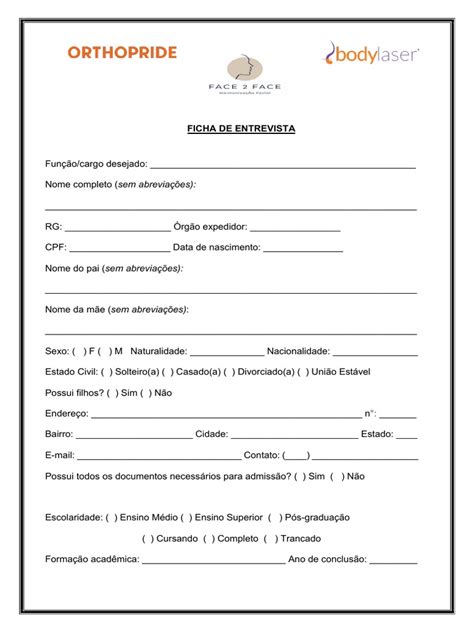 Processo Seletivo Ficha E Testes Pdf