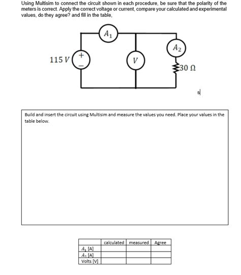 Solved Using Multisim To Connect The Circuit Shown In Each