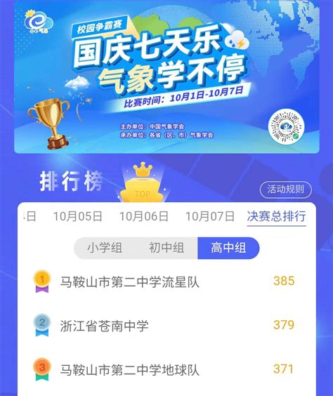 苍南中学战队荣获全国气象校园巅峰赛一等奖 苍南县 知识 同学