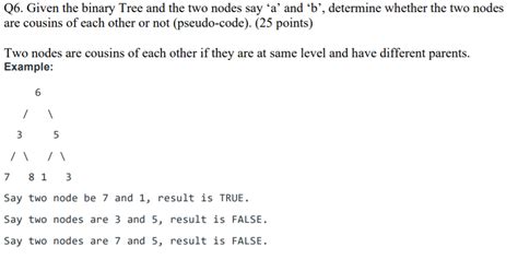 Solved Given The Binary Tree And The Two Nodes Say ‘a And