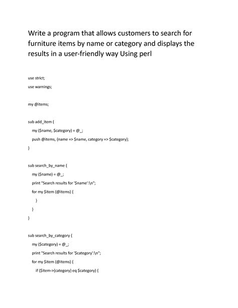 comp6051 displays the results perl write a program that allows