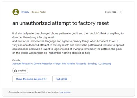 How To Fix An Unauthorized Attempt To Factory Reset Error