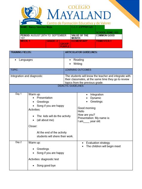 Planeaciones Week 1 2023docx Corregido Pdf
