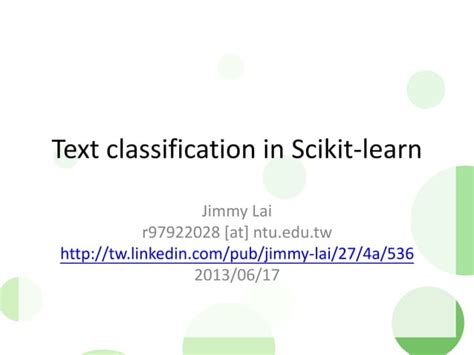 Text Classification In Scikit Learn Ppt