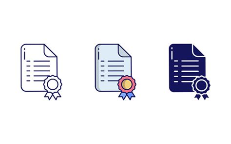 디플로마 글꼴과 흰색 배경에 격리된 글리프 아이콘 인증서 벡터 일러스트 레이 션 0명에 대한 스톡 벡터 아트 및 기타 이미지