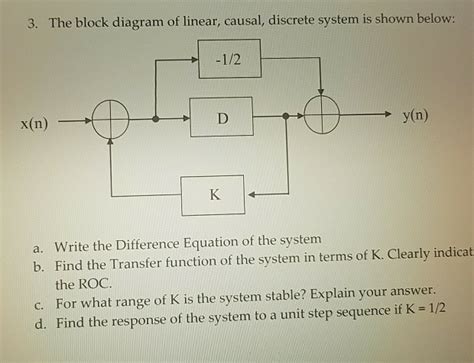 solved 3 the block diagram of linear causal discrete
