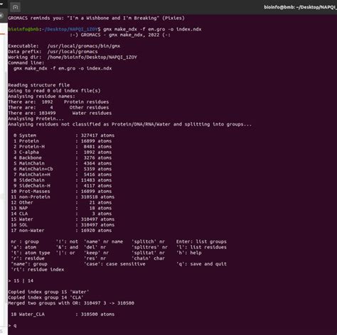 Technical Problem In Indexing In Gromacs Urgent Researchgate