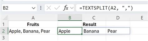 Учебник по функции Textsplit в Excel Дорожная карта Excel