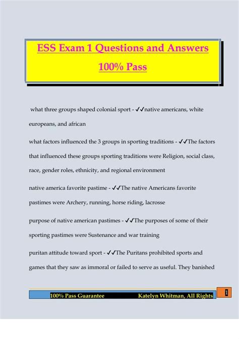 Ess Exam 1 Questions And Answers 100 Pass Ess105 Stuvia Us