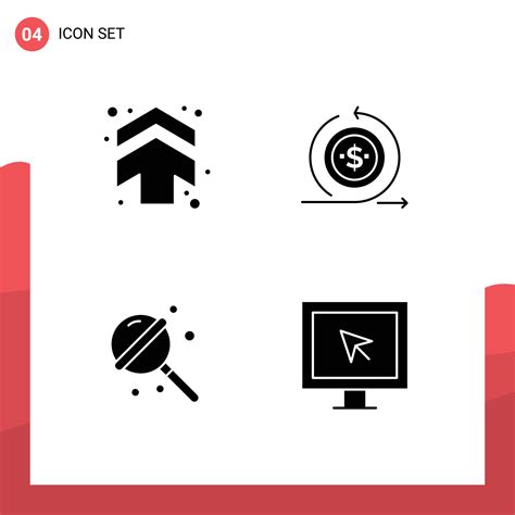 Set Of Modern UI Icons Symbols Signs For Arrow Candy Direction Modern Sugar Editable Vector