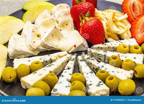 Snack Assorted Cheeses Plate Stock Image Image Of Dinner Delicious 167000351