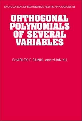 orthogonal polynomials of several variables encyclopedia of