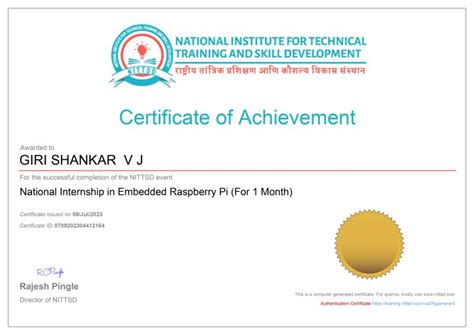 Giri Shankar V J On Linkedin Connections Training Internship Development Nittsd Raspberrypi