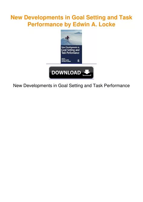 Ppt New Developments In Goal Setting And Task Performance By Edwin A