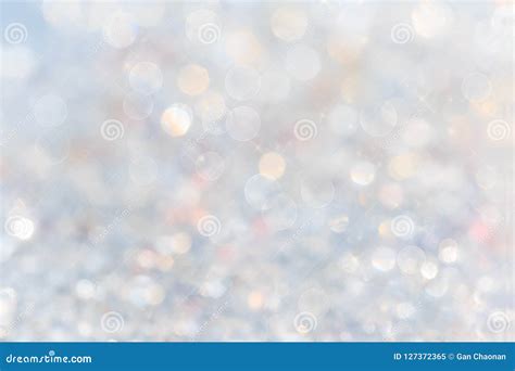 Silver And White Bokeh Lights Defocused Abstract Background White