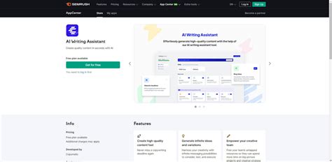 Semrush Ai Writing Assistant 轻松内容创作，释放创意潜能。 Aitoolnet