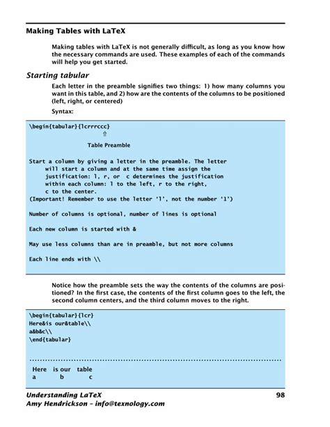 Pdf Latex Tables Dokumentips