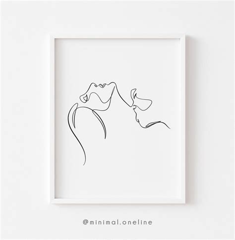 Sex Pose Line Art Neck Kiss Erotic Line Art Sexy Couple Etsy