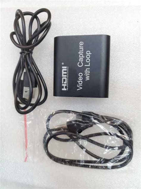 HDMI Video Capture Loop Adapter Black HDMI Female Input HDMI Female Output DC 5V With USB