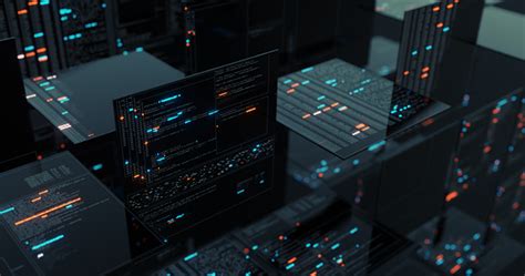 Futuristic Hitech User Interface Multi Display With Digital Code And