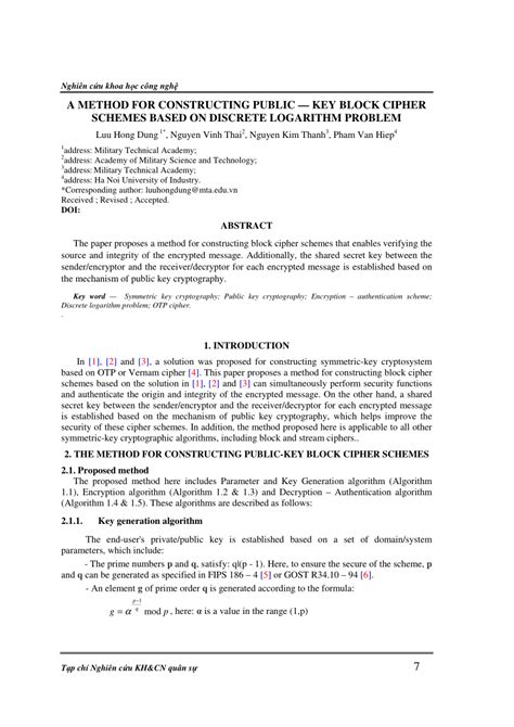 Pdf A Method For Constructing Public Key Block Cipher Schemes Based