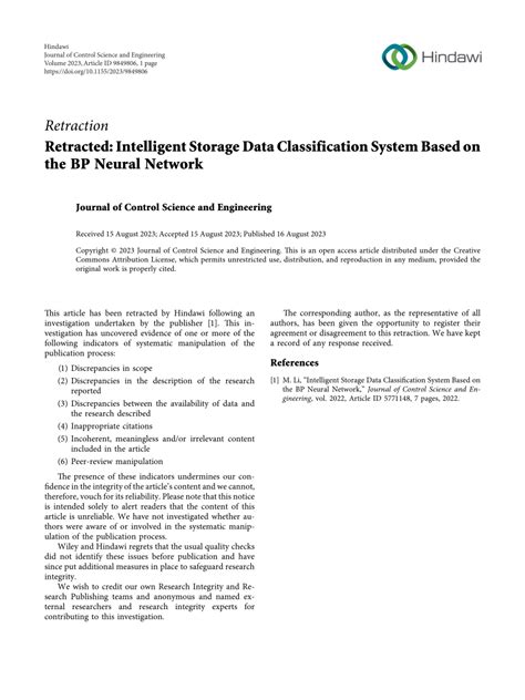 Pdf Retracted Intelligent Storage Data Classification System Based