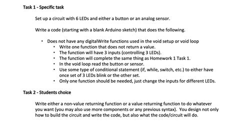 solved please help arduino task 1 task 2 task 1 specific task set