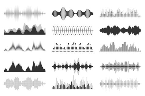 Premium Vector Sound Waves Collection Analog And Digital Audio Signal Music Equalizer