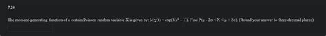 Solved The Moment Generating Function Of A Certain Chegg