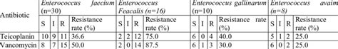 Antibiotic Resistance Profile Of Enterococcus Faecium And Enterococcus Download Scientific