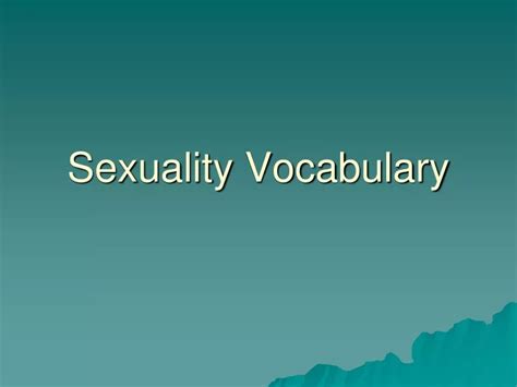 PPT Sexuality Vocabulary PowerPoint Presentation Free Download ID 9524739