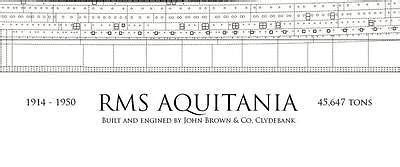 Rms Aquitania Profile Lithographic Drawing 563862623