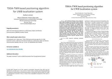 TDOA TWR Based Positioning Algorithm For UWB Localization System
