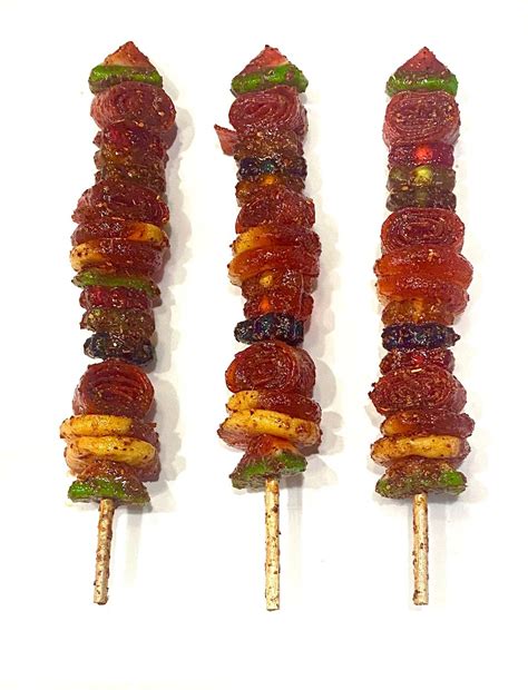 Chamoy Candy Kabobs Party Favors Spicy Chamoy Candy Picosito Sweet And Spicy Etsy