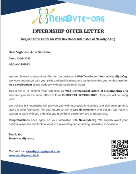 vighnesh sadvilkar on linkedin nexabyteorg webdevelopment internship intern