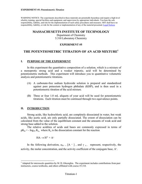 Potentiometric Titration