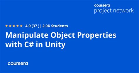 Manipulate Object Properties With C In Unity Coursya