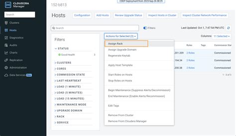 specifying racks for cloudera embedded container service clusters