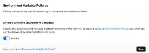 Sensitive Environment Variables