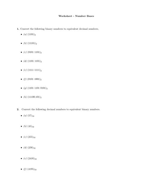 Free Number Bases Worksheet Download Free Number Bases Worksheet Png Images Free Worksheets On
